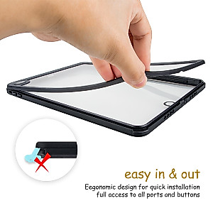 ShellBox Compatible for 2017/2018 Waterproof Case iPad 9.7 inch, iPad 6th Generation Shockproof Case Water Resistant IP68 360 Degree All Round Protective Ultra Slim Thin Dust/Snow Proof with Lanyard