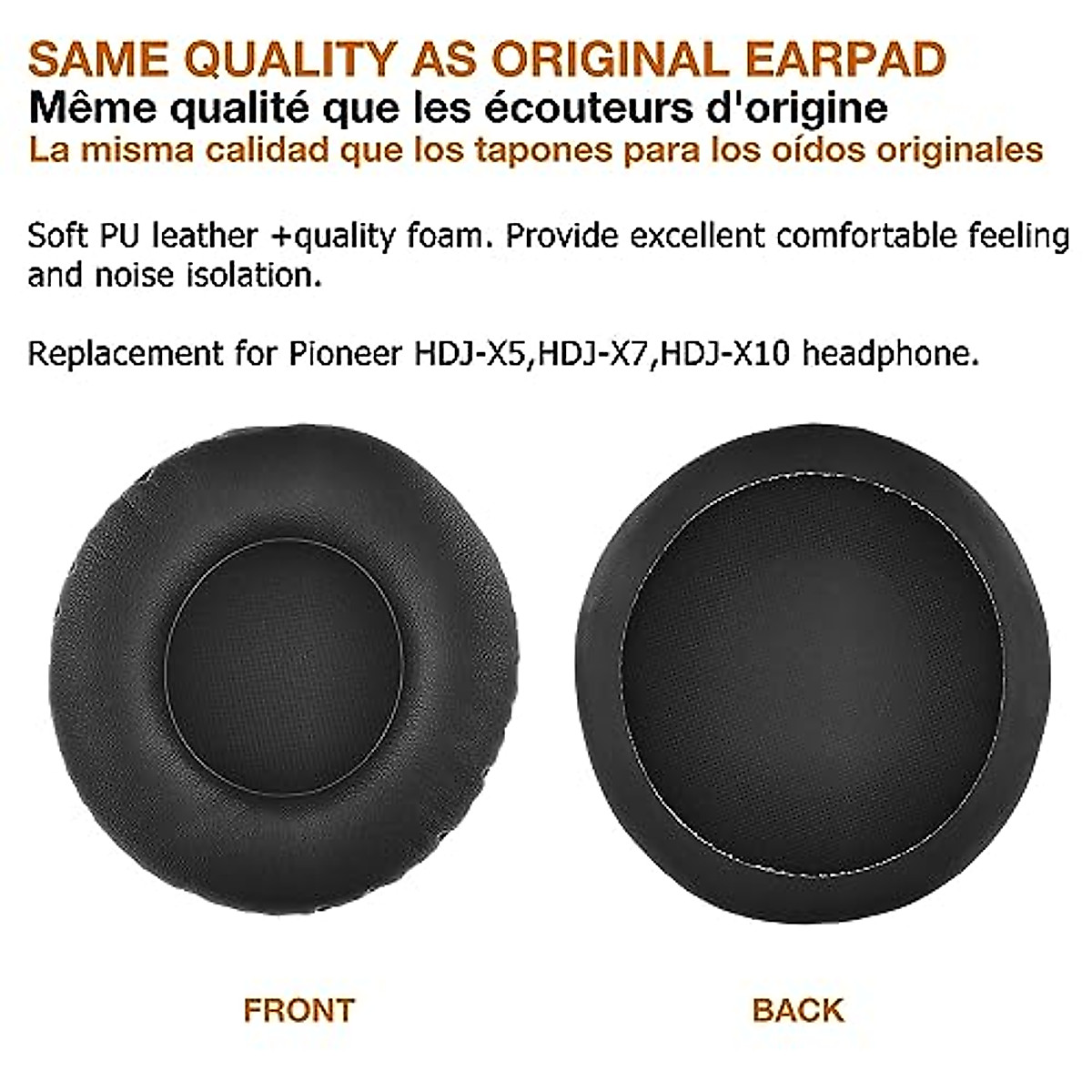 Earpad Replacement for Pioneer HDJ-X5 HDJ-X7 HDJ-X10 Headphones Ear Pad Cushion Cover Eartips Earmuff