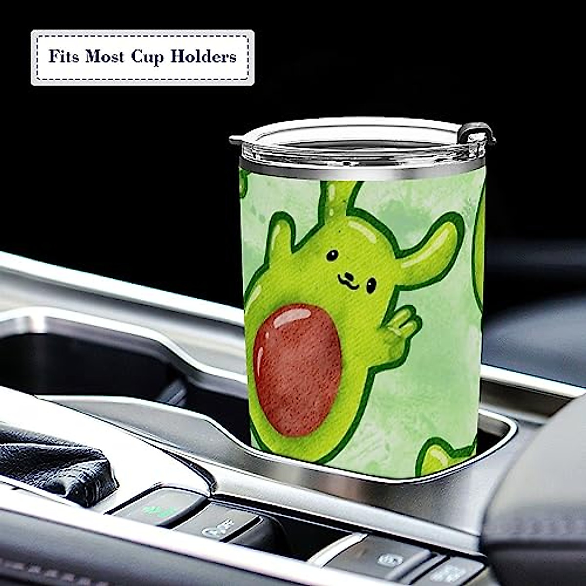 Kigai Stainless Steel Water Bottles Tumbler with Lids & Straws Vacuum Insulated Leak Proof Travel coffee Mug BPA FREE Smoothie Cup 12 OZ, Avocado Animals56954