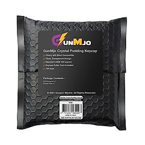 GUNMJO Crystal Pudding Keycap for Gaming Keyboard with Cherry MX Switches, ABS Translucent Keycaps for Backlit Mechanical Keyboard, OEM Profile 104 Keys with 6.25U Space Bar, Painted Teal Color