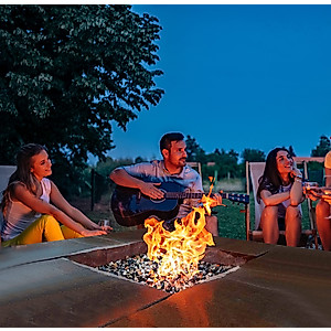 Z Zennister Fire Pit Glass Rocks,  High Luster, 1/2" Reflective Tempered Fire Glass in Copper, 10 Pound Jar  for Natural or Propane Fireplace, Crushed Glass Stones for Firepit, Garden or Patio