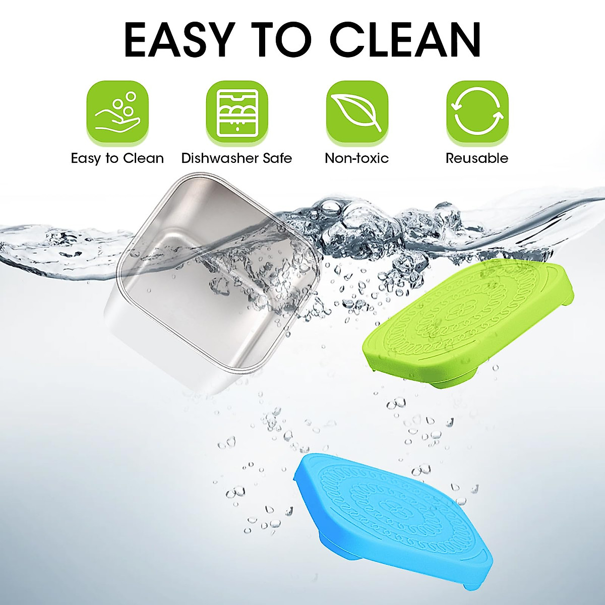 Haldane 8pack Snack Containers for Kids, Leak Proof Snack Pack Containers for Toddlers, Mini Stainless Steel Containers with Lids, Kids Lunch Box Containers for Daycare, School, Travel (6oz)