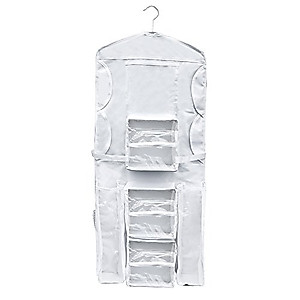 Wrapping Paper Storage Organizer- Dual Sided Hanging Gift Wrap Station- Clear Compartments for 30” Rolls, Ribbon, Bows, Gift Bags & More by Elf Stor