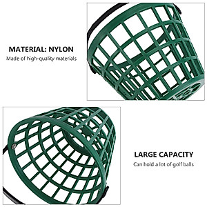 Toddmomy 1pcs Golf Ball Basket,Plastic Golf Ball Bucket Golfball Storage Container with Handle for Outdoor Sport Stadium Accessories,50pcs Ball