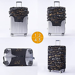 TRAVEL KIN Luggage Covers For Suitcase Tsa Approved,Suitcase Cover Protector Fit 18-32 Inch Luggage