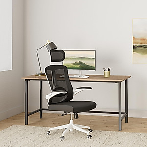 balmstar Desk Office Chair, Ergonomic Comfy Office Chairs, High Back Gaming Chair with Wheels, Home Mesh Computer Chair-350LBS Capacity, Lumbar Support, Adjustable Headrest, Flip-up Armres