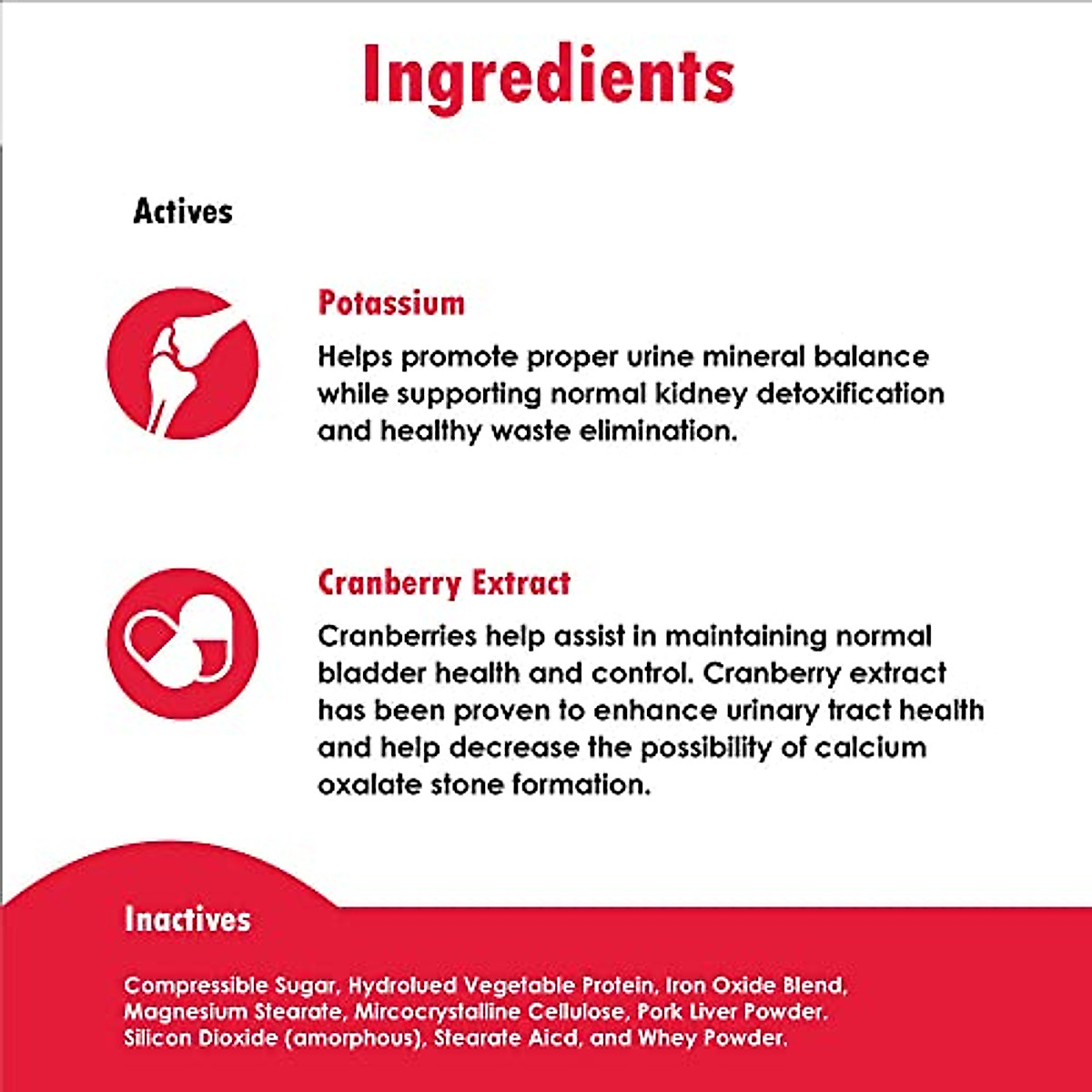 K-Plus Potassium Citrate Plus Cranberry Supplement for Dogs - UTI Remedy Chewable Tablets - Supports Bladder Health - For Every Dog Breed (100 Tabs)