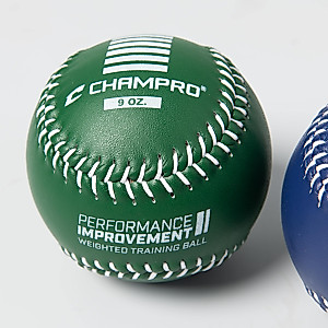 CHAMPRO Weighted Training Softball Set GREEN, BLUE ,12-Inch