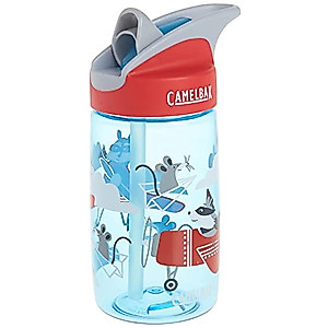 CamelBak Eddy Kids Water Bottle, Airplane Bandits.4 L & eddy Kids Bite Valves, 4-Pack