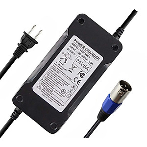 24V 5A Battery Charger, 24BC5000TF-1, Jazzy charger Adapter for Lakematic 3-Pin Male XLR Connector for Jazzy 1107,1121, 1121 HD, 614, 614 HD