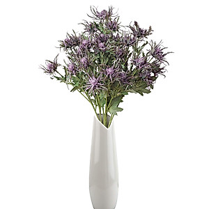 MINYULUA Artificial Thistle Flowers Purple Eryngium Flowers 8 Long Stems Faux Thistles Bunch Fake Plant Spray Eryngo | Sea Holly for Wedding Bouquet Centerpiece Home Kitchen Office Garden Decor
