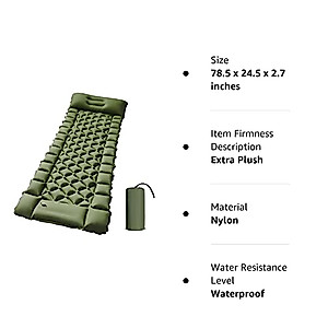 DEHUMI Camping Sleeping Pad - with Built-in Foot Pump, Ultralight Inflatable Camping Pad, Durable Waterproof Camping Mattress, Portable Compact Sleeping Pad for Camping, Backpacking, Traveling, Hiking