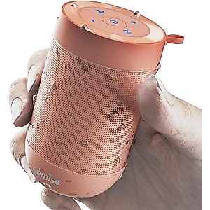 comiso X26M Portable Bluetooth Speaker,Waterproof Speaker IP65,5.3 Bluetooth,360 HD Sound,TWS Stereo Pairing,Built in Mic, Support TF/SD Card-Pink