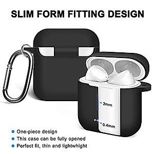 MOLOPPO Protective Silicone Case Compatible with Tozo t6, Front LED Visible, Premium Accessory Shockproof tozo t6 Case Cover with Keychain,Black