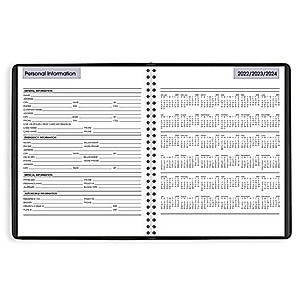 AT-A-GLANCE 2023 Weekly Planner, DayMinder, 7" x 8-3/4", Medium, Column-Style, Faux Leather, Black (G59000)