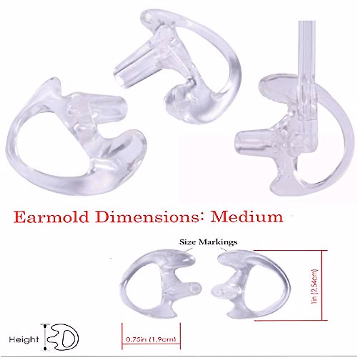 Two Way Radio Headset Noise Canceling Transparent Security Earphones Works with Midland Walkie Talkie GMRS/FRS Radios with PTT/VOX – Pair (YC001)