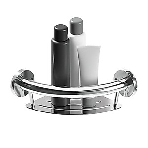 HealthCraft Products - Plus Series Grab Bar - Corner Shelf - Polished Chrome