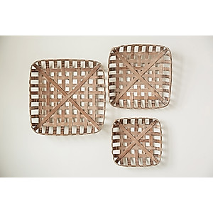 Creative Co-Op DA8528 Set of 3 Square Reproduction Tobacco Baskets