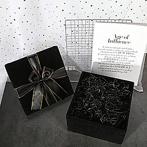 JOHOUSE 2PCS Square Gift Boxes, Black Luxurious Gift Boxes Velvet Square Gift Boxes with Lids for Mothers Day Valentines Day Weddings
