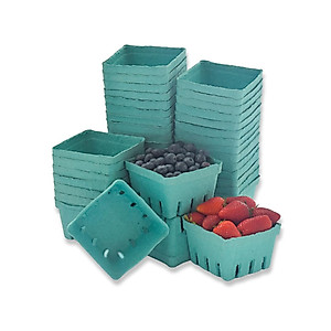 Kitchens Green Molded Pulp Fiber Berry / Produce Vented 1 Pint Basket 40 Pieces