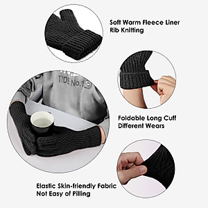 Achiou Winter Knit Gloves for Men Women, Touch Screen Texting Gloves, Warm Knitted Glove for Outdoor Soft Elastic Lining