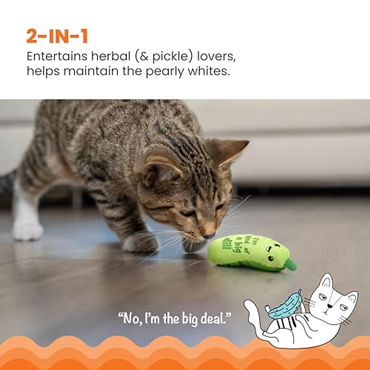 Catstages Crunchy Pickle Kicker Dental Catnip Cat Toy