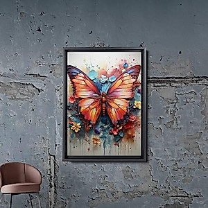 Abstract Painting Buy Canvas Wall Art, Butterfly Painting Art, Butterfly canvas, bedroom Butterfly wall art,Watercolor abstract Butterfly canvas painting