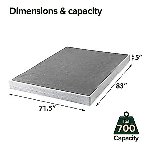 ZINUS 5 Inch Metal Smart Box Spring with Quick Assembly / Mattress Foundation / Strong Metal Frame / Easy Assembly, California King