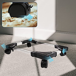 Computer Tower Stand CPU Holder Stand with 4 Mute Caster Wheels，CPU Stand for Gaming pc,Suitable for Most PC Brackets On The Carpet Floor (Black) (Black)