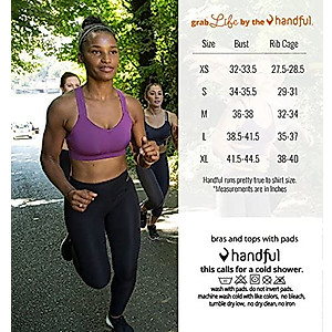 Handful Women's Y-Back Maximum Support Racerback Sports Bra with Removable Pads, Wire Free Yoga Bra, Battle Cry Pink, Medium