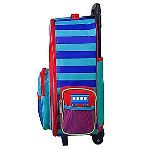 Wildkin Kids Rolling Suitcase for Boys & Girls, Suitcase for Kids Measures 16 x 11.5 x 6 Inches, Kids Luggage is Carry-On Size, Perfect for School & Overnight Travel (Trains, Planes & Trucks)