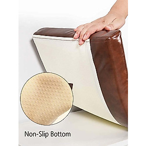 Leather Thick Not-Slip Chair Pads,Memory Foam Replacement Mat,Soft Chair Pads with Zipper,Waterproof Removeable Square Durable Seat Cushions for Sofa Dining Chair Office Home