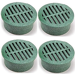NDS 13 Plastic Round Grate, 4-Inch, Green, 4 PACK