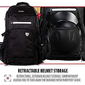 Franklin Sports Fastpitch Softball Bat Bag - USA Traveler Elite Bat Backpack - Girls + Women's Equipment Batpack - Fits Helmets, Cleats + (2) Bats - Black