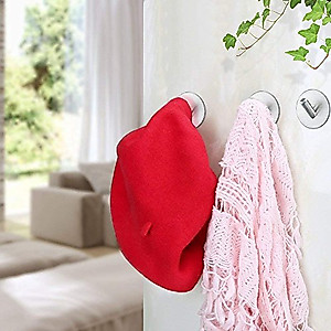 Vpang 4 Pcs Stainless Steel Adhesive Hooks Heavy Duty Wall Hooks Sticky Hanger for Kitchen Bathroom Office Garage (Type 5)