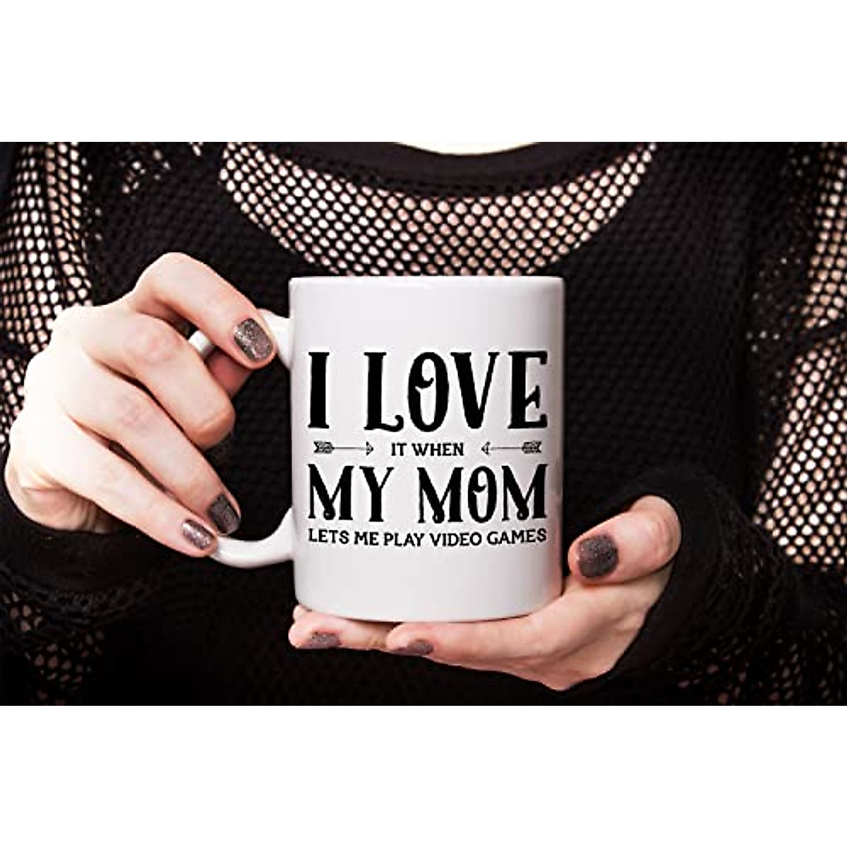 Video Gaming Mug, I Love It When My Mom Lets Me Play Video Games Geek Gamer Mugs, Gifts For Gamers, St Patrick's Day, Christmas, Birthday Gifts, Rude Sarcastic Tea Cup