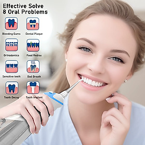 Rechargable Water Dental Flosser with Electric Toothbrush Combo for Teeth Cleaning, Oral Irrigator with 6 Flossing Modes & 5 Jet Tips, Electric Toothbrush with 3 Brushing Modes & 4 Brush Heads