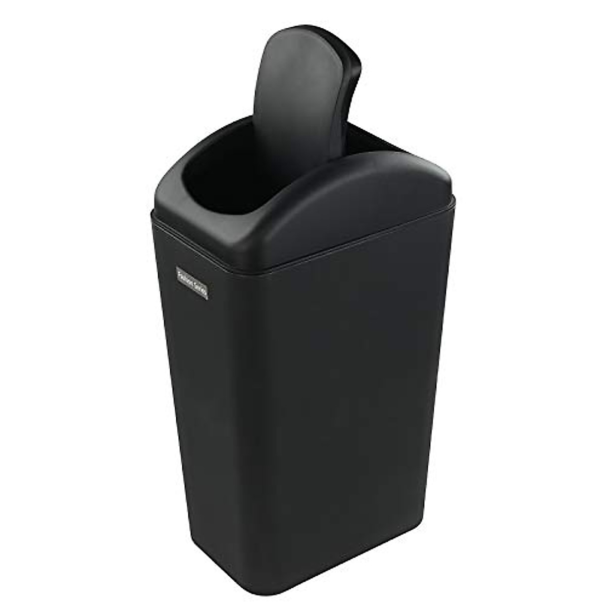 Jandson Black Swing Trash Can, Slim Trash Bin for Narrow Space, 14 Liter, F