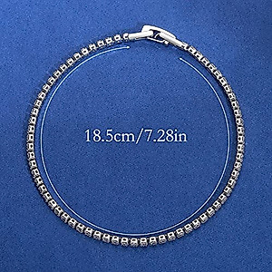 14K Silver Plated Tennis Bracelet Cubic Zirconia Classic Bracelet Silver Bracelets for Women Girls (GSZH-001)