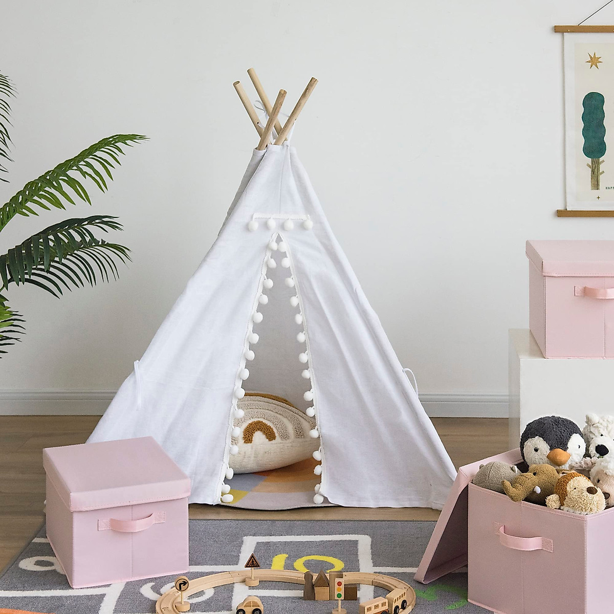 GRANNY SAYS Bundle of 3-Pack Fabric Storage Bins with Lid & 3-Pack Storage Bins for Closet Organization