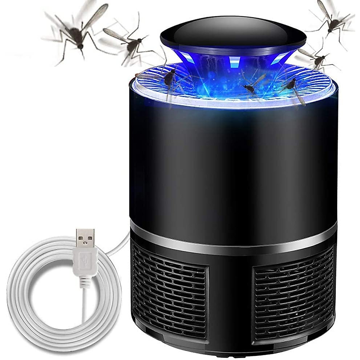 Bug Zapper, Fruit Flies Trap, Electric Mosquito & Fly Zappers/Killer - Insect Attractant Trap Powerful Little Gnats, Hangable Mosquito Lamp for Home, Indoor, Outdoor, Patio (Black)