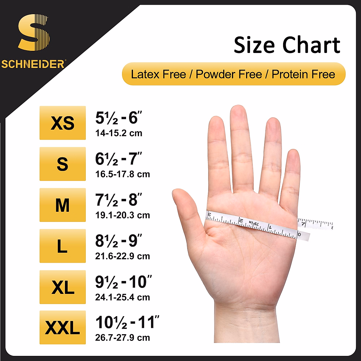 Schneider Nitrile Exam Gloves, Black, Large, Box of 50, 5 mil Disposable Nitrile Gloves, Latex Free, Powder Free, Food Safe, Non-Sterile - for Medical, Cleaning & Cooking Gloves, Rubber Gloves