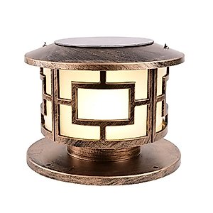 Solar Light European Style LED Column Head Lamp Fence Door Post Lamp Villa Home Garden Garden Light Outdoor Light Garden Lamp (Size : 250mm)