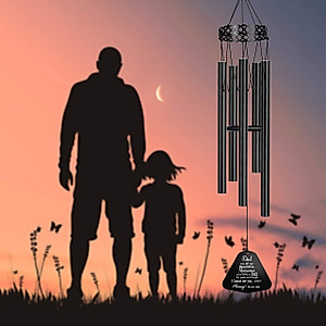 Memorial Wind Chimes for Loss of Father Sympathy Gifts Loss of Dad Papa Rememberance Large Angel Windchimes Outside Indoor Garden Home Déco