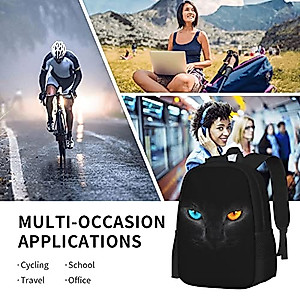 ALIFAFA Black Cat Backpack Cute Kitty Cat in Galaxy School Bookbag for Boys Girls Kids Teens, Elementary Middle High College School Casual Travel Bag Computer Laptop Daypack Rucksack, 17 Inch