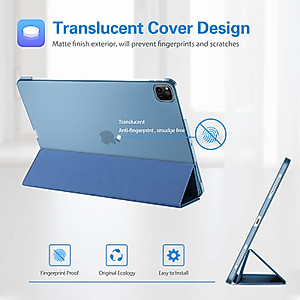 ProCase Smart Case for iPad Pro 12.9 2022/2021/2020/2018, Slim Stand Hard Back Shell Smart Cover for iPad Pro 12.9" 6th Gen/5th Gen/4th Gen/3rd Gen -Blue