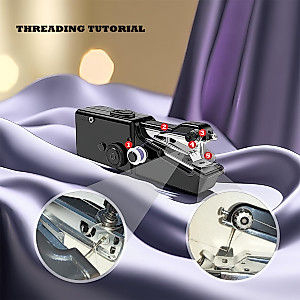mini sewing machine，Beginners Handheld Sewing Machine, manual portable Quick Sewing Portable Sewing Machine, Electric Handy Sewing Machine, perfect for Beginners Sewing DIY Fabric Cloth Jeans