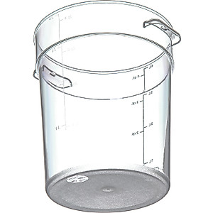Carlisle FoodService Products Storplus Round Food Storage Container with Stackable Design for Catering, Buffets, Restaurants, Polycarbonate (Pc), 4 Quart, Clear, (Pack of 12)