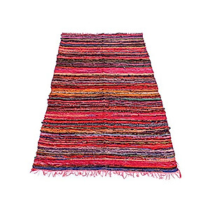 Handmade Braided Chindi Rug, Rag Rug, Area Rug, Carpet Rug, Runner Rug 3x5 Foot, 4x6 Foot, 5x7 Foot, Multi Color Rug (3x5 Foot)