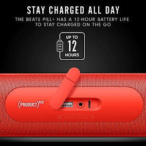 Beats Pill+ Plus Portable Wireless/Bluetooth Speaker in Red (Comes with Charging Cable)